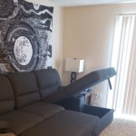Primo Giuseppe Sofa with Storage Chaise in Charcoal Gray Nebraska Furniture Mart