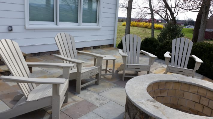 POLYWOOD Adirondack Chair with Ottoman Plow Hearth